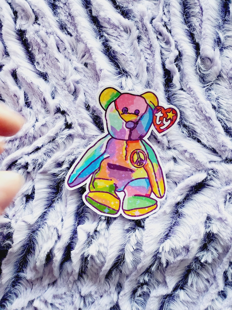 Peace Bear Sparkly Sticker Die Cut - Etsy