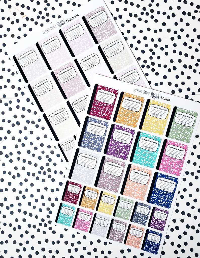 Colorful Mixed Comp Book Deco Stickers - Etsy