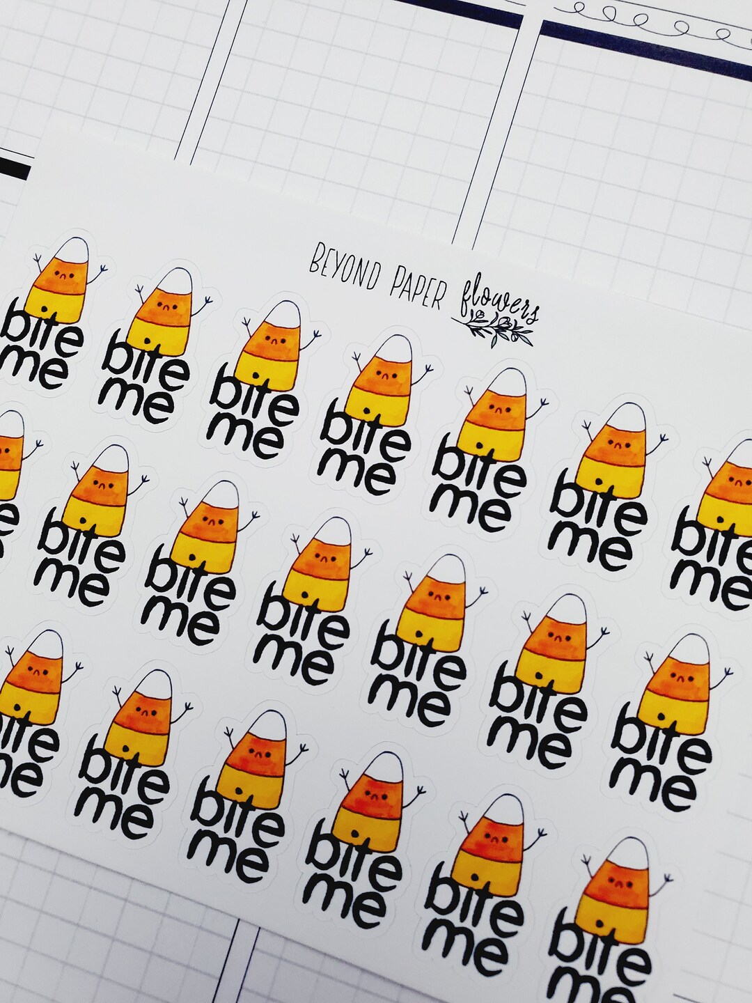 Bite Me Candy Corn Doodle Stickers - Etsy