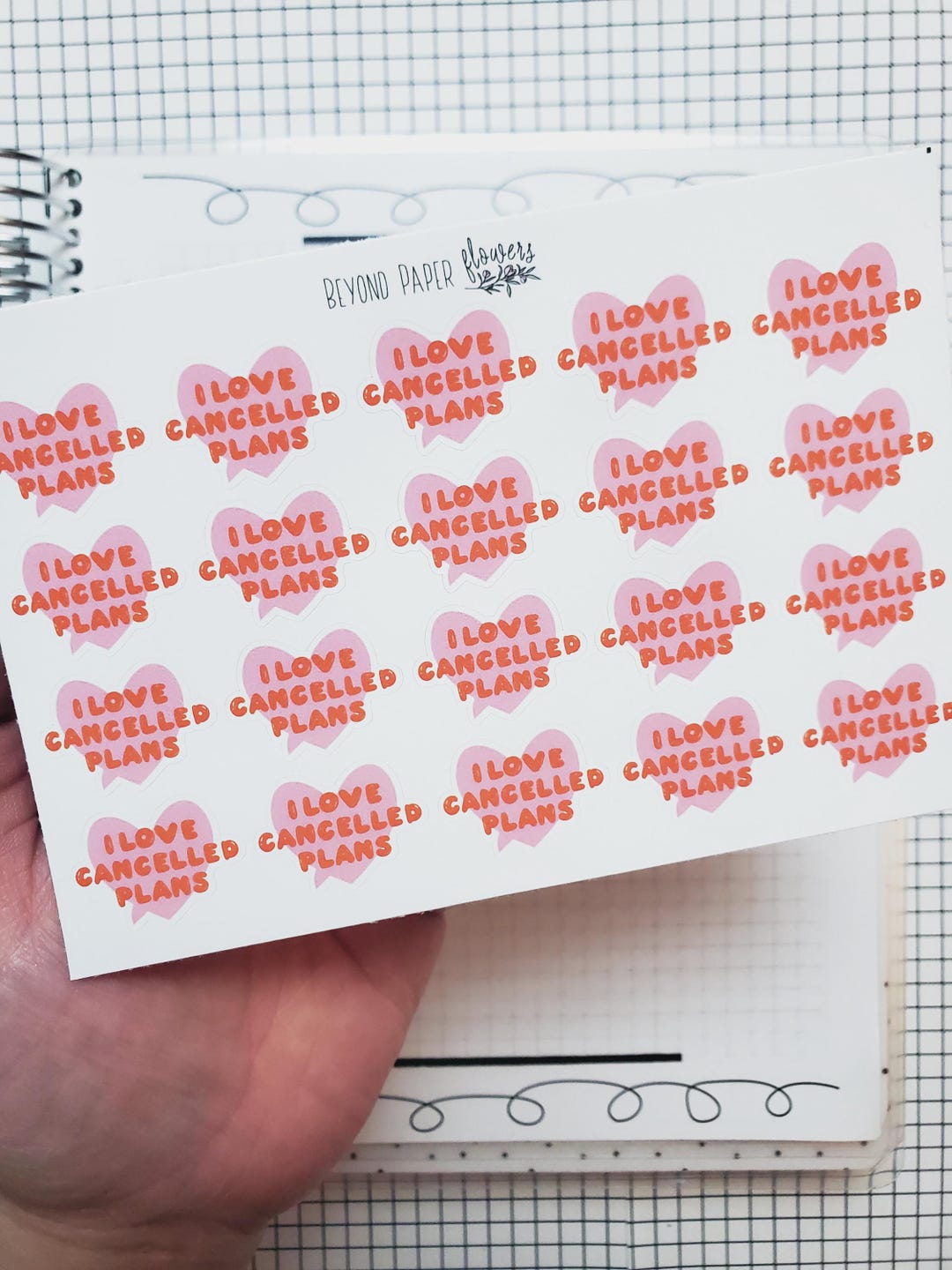 Cancelled Plans Heart Deco Stickers - Etsy