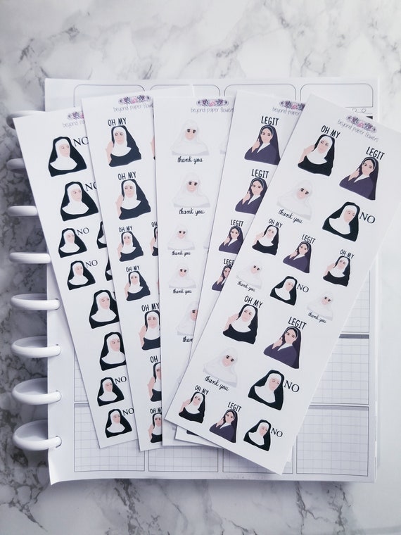 Famous Nun Reaction Deco Stickers | Etsy
