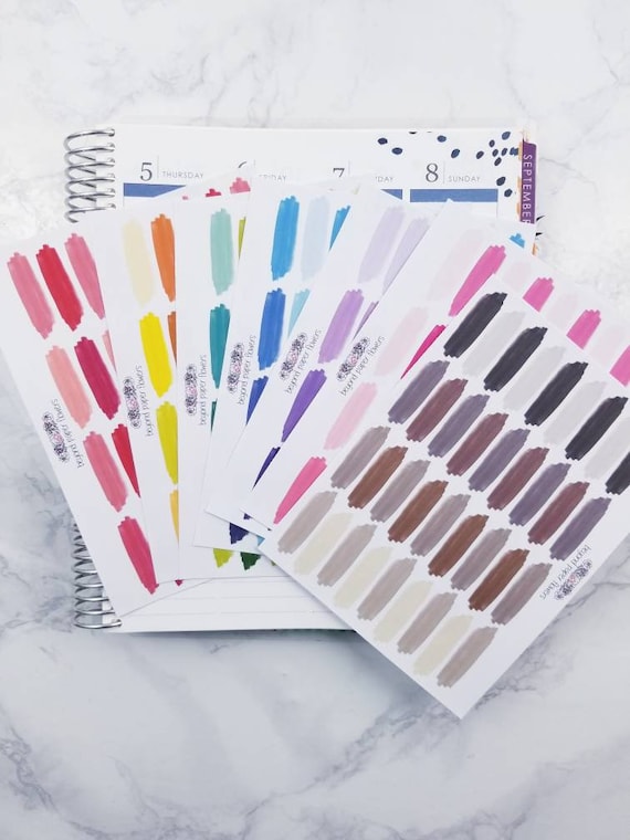 Brushstroke Stickers | Etsy