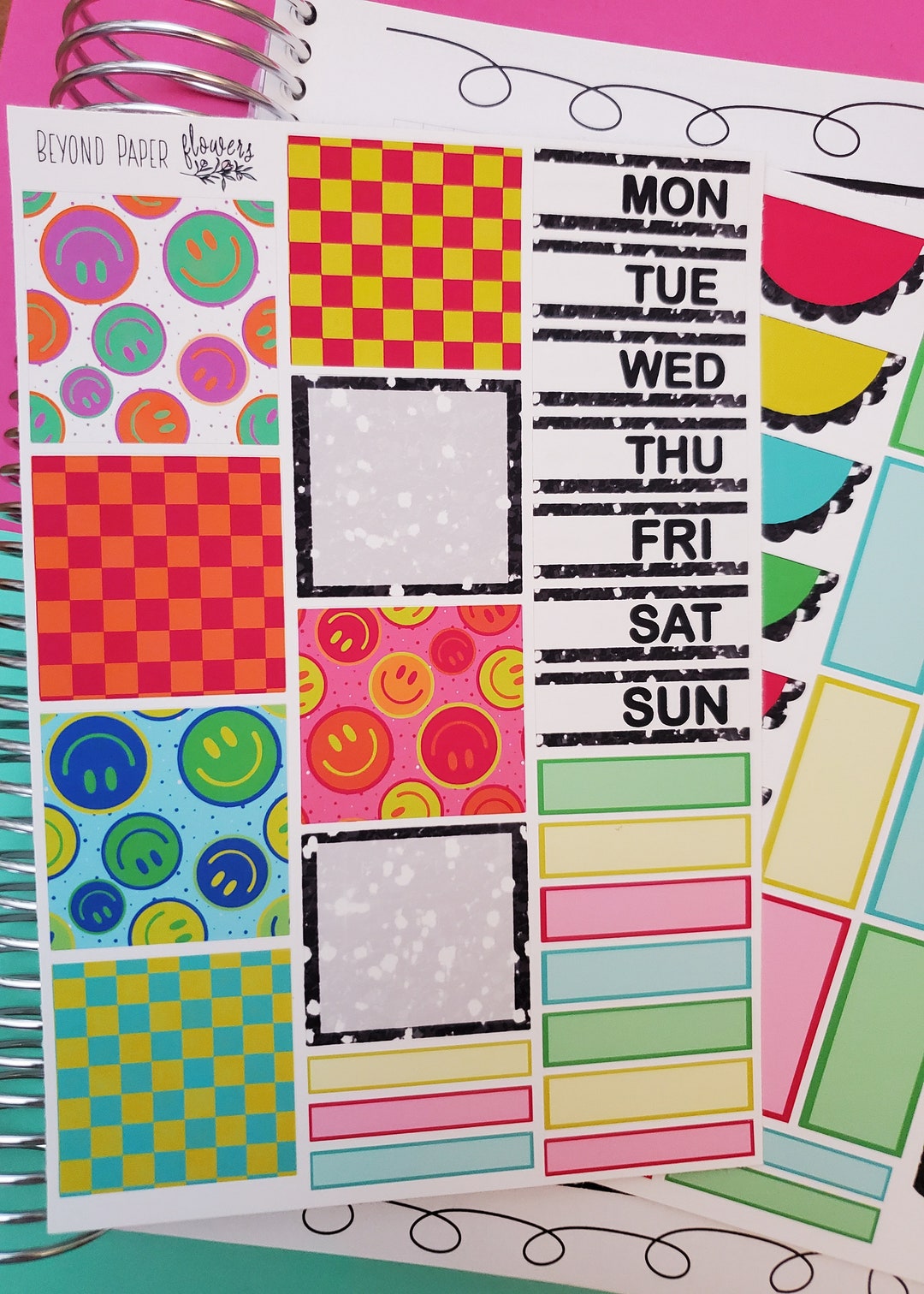 Academic/b6 Neon Smiles Weekly Kit - Etsy