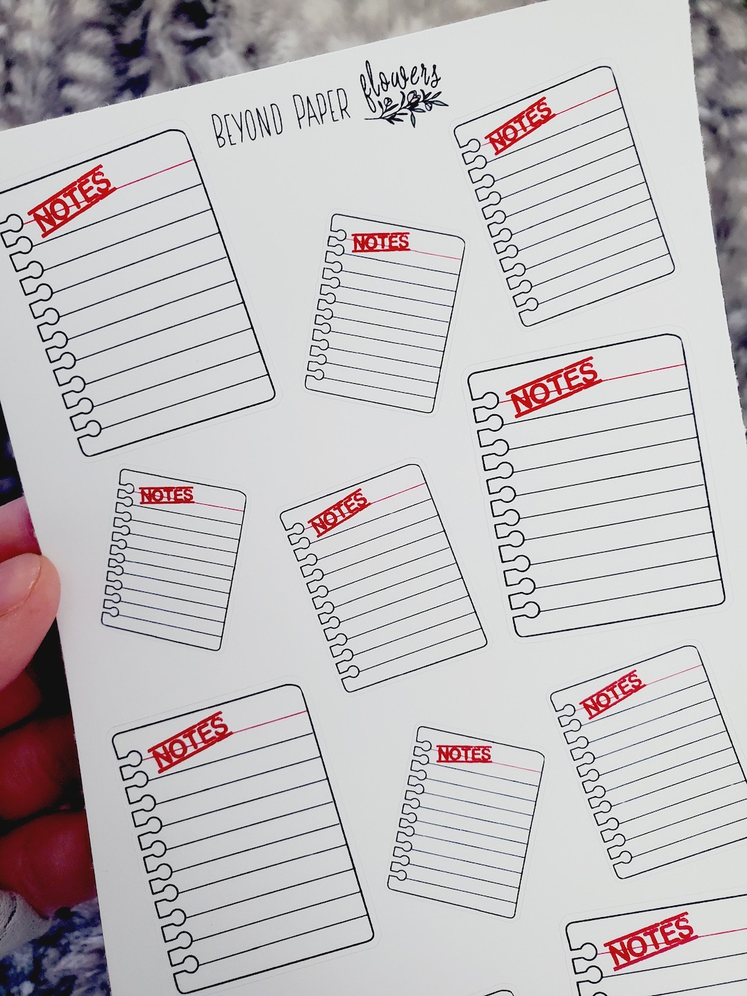 Mixed Notebook Paper Stickers - Etsy