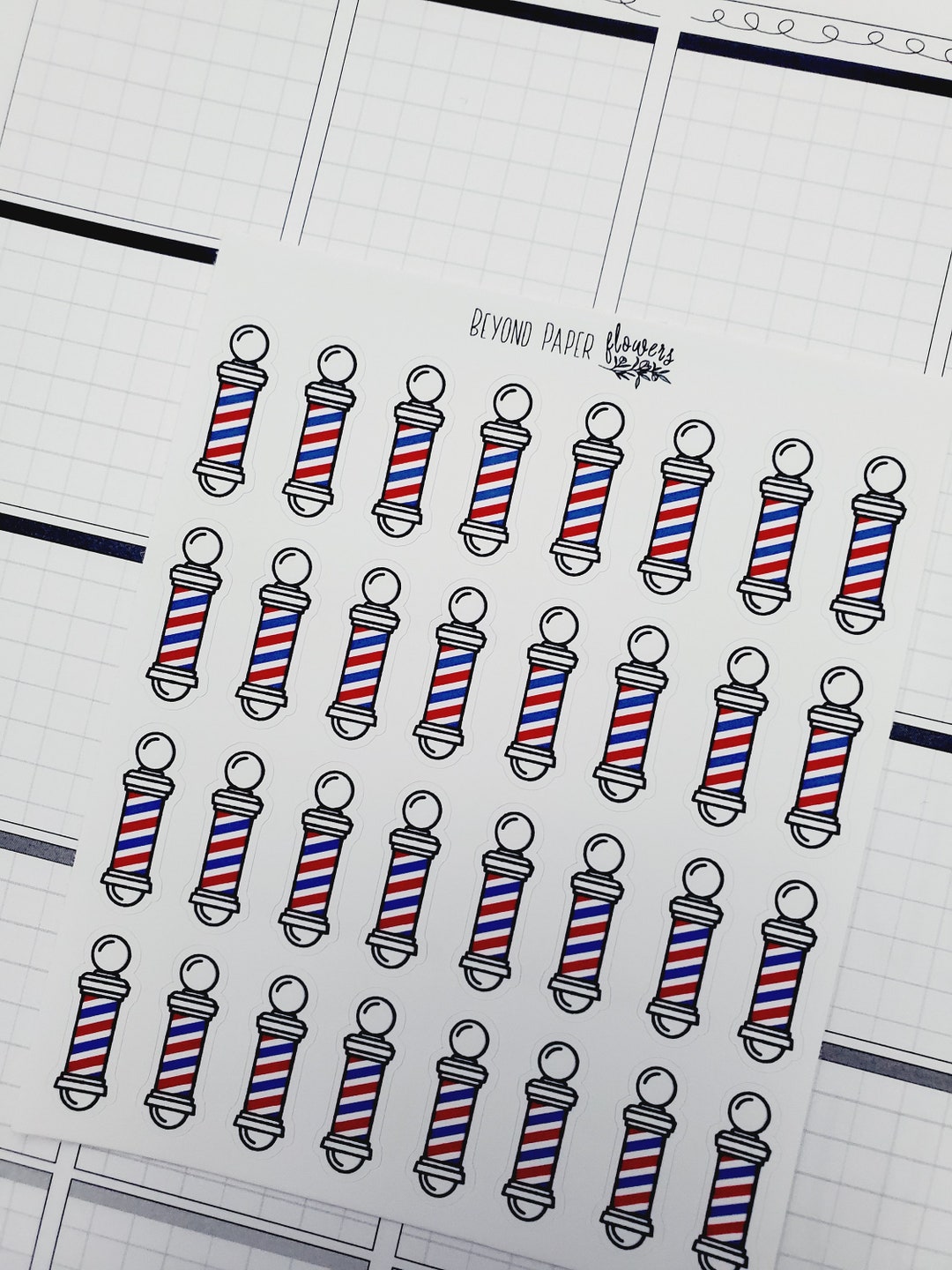 Barber Icon Sticker Sheet - Etsy