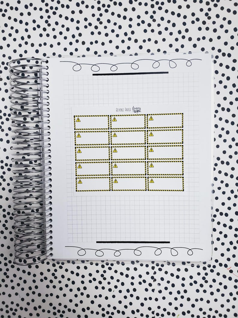 Caution Box Deco Stickers - Etsy