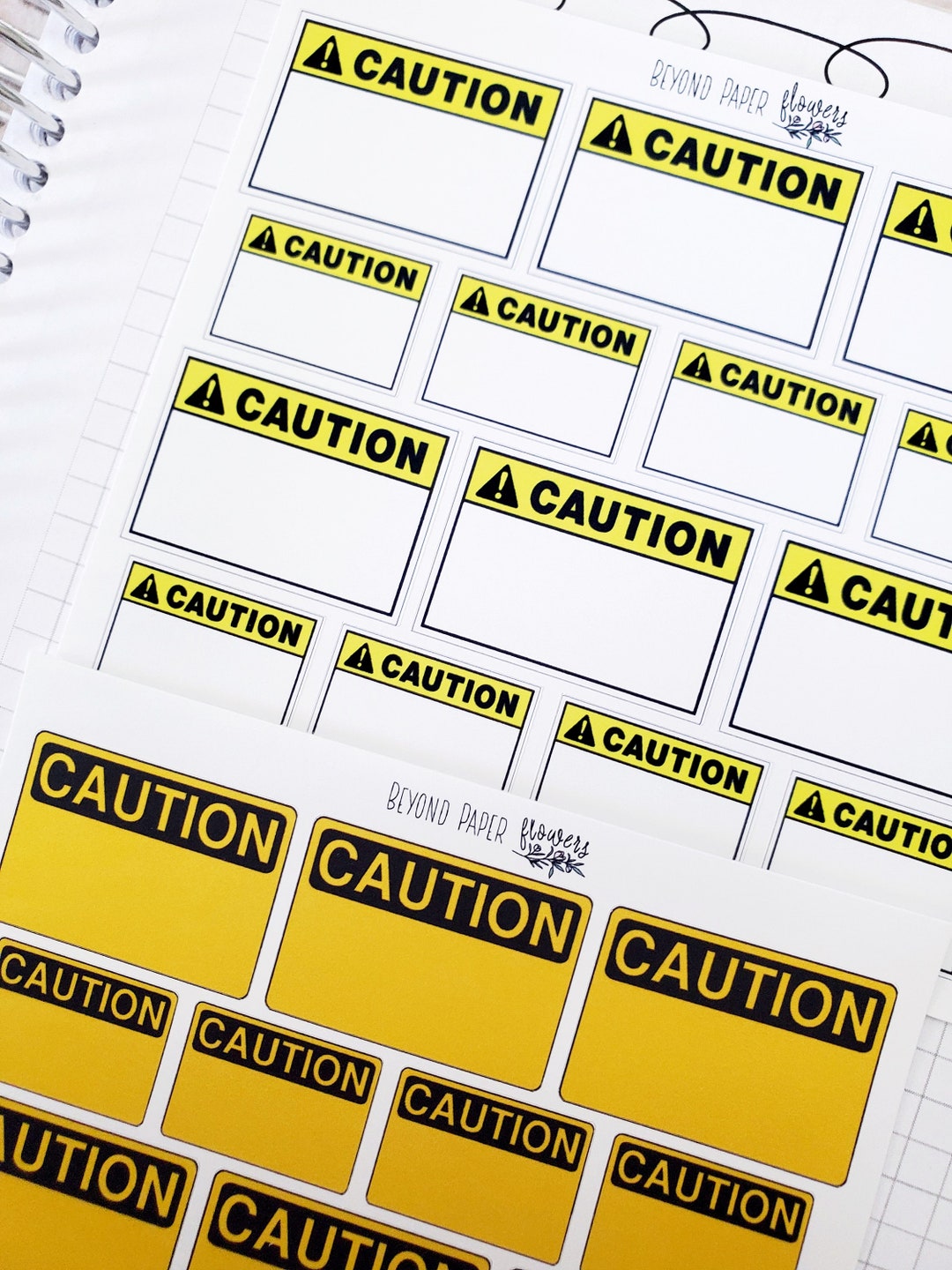 Caution Box Deco Sticker Sheet - Etsy