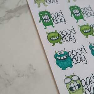 Good Day/bad Day Monster Stickers | Etsy