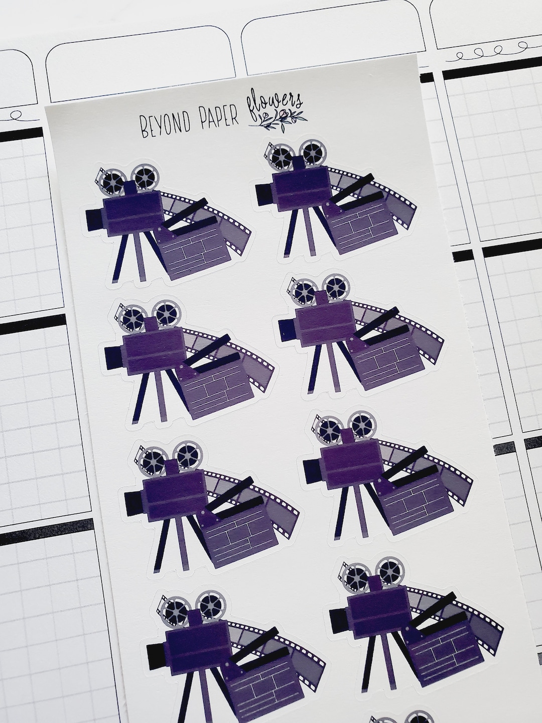 Movie Camera Sticker Sheet - Etsy