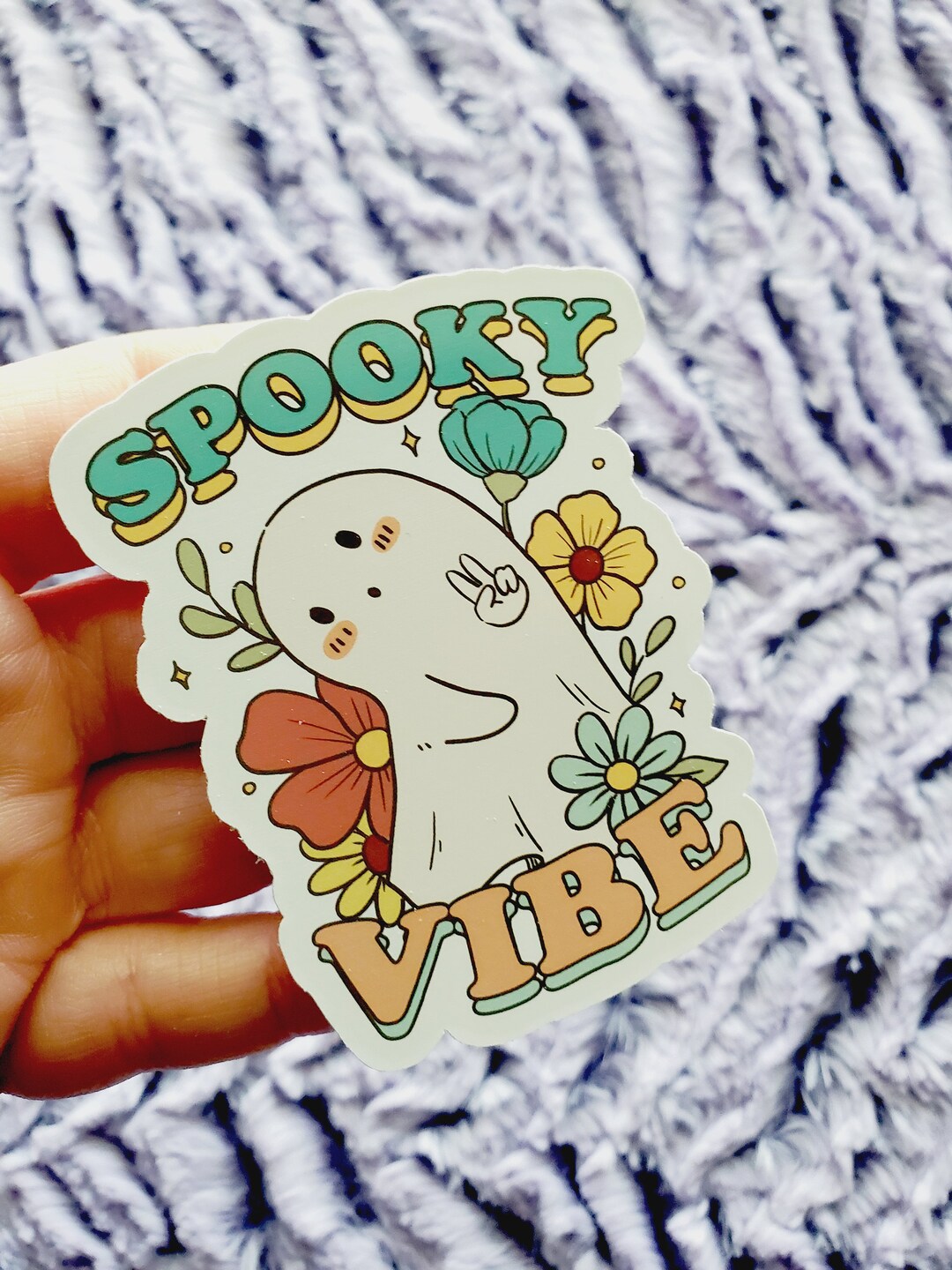 Ghost Spooky Vibes Vinyl Sticker Die Cut - Etsy
