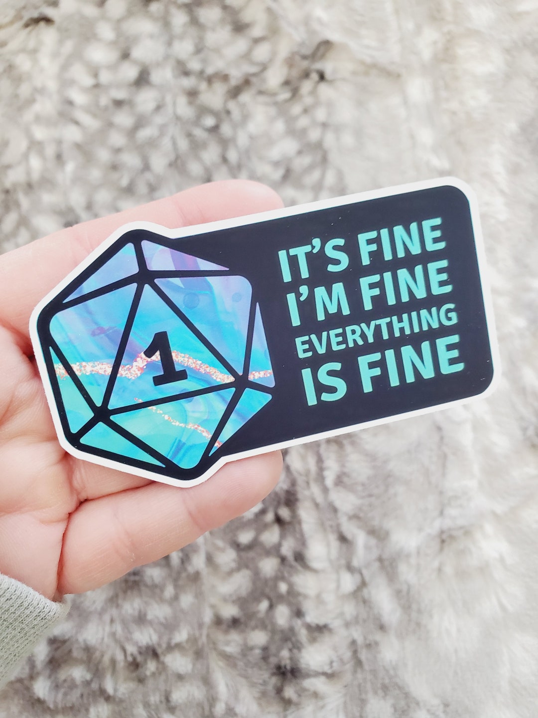Everything is Fine Dice Matte Vinyl Sticker - Etsy