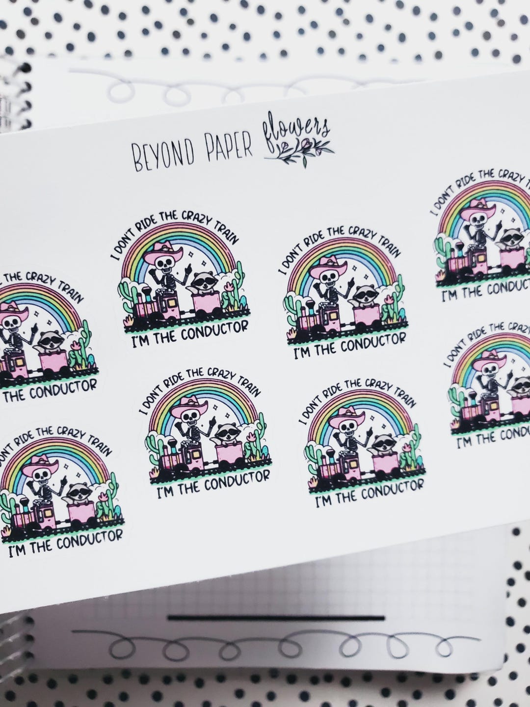 Conductor of Crazy Train Skelly Deco Stickers - Etsy