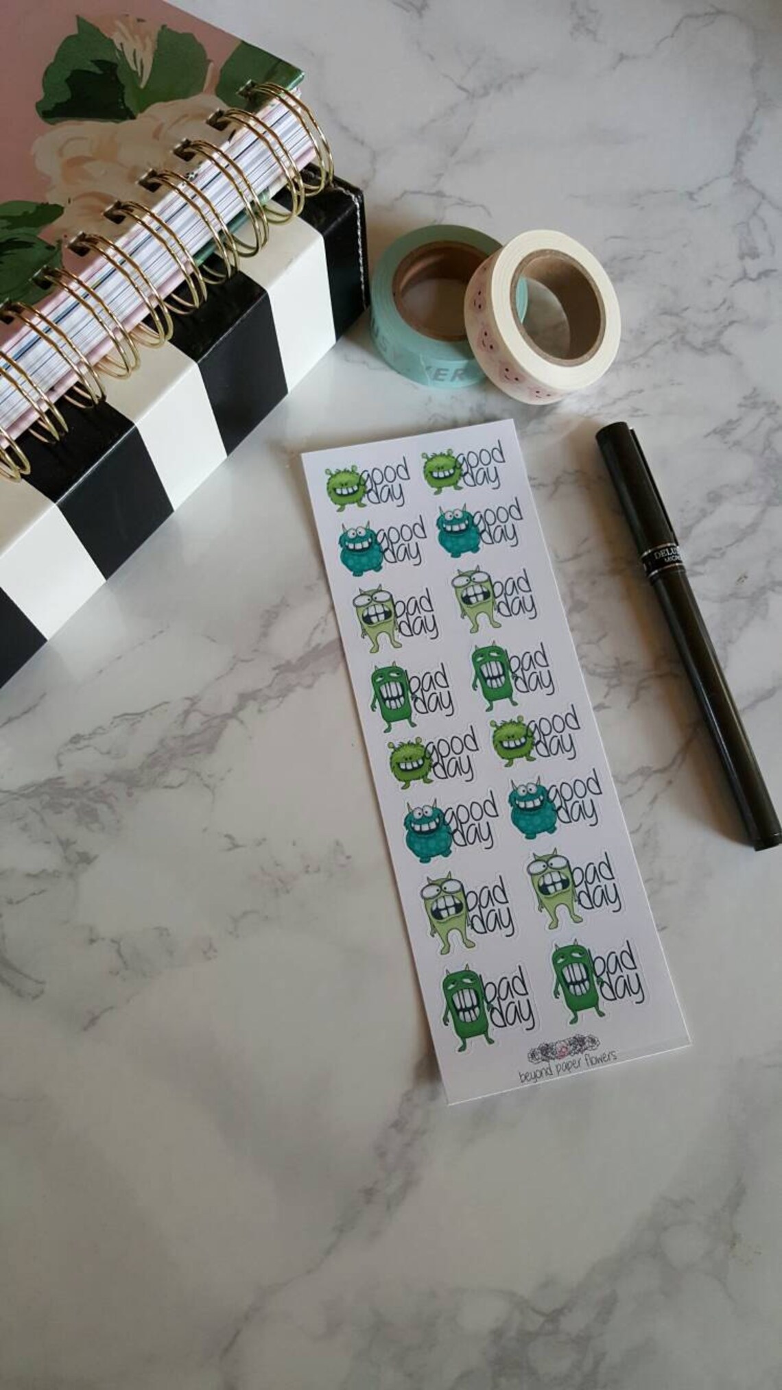 Good Day/bad Day Monster Stickers | Etsy