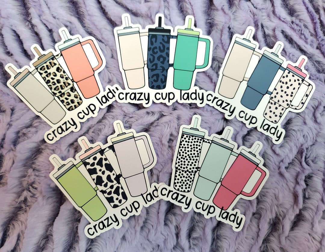 Crazy Cup Lady Vinyl Sticker Die Cuts - Etsy
