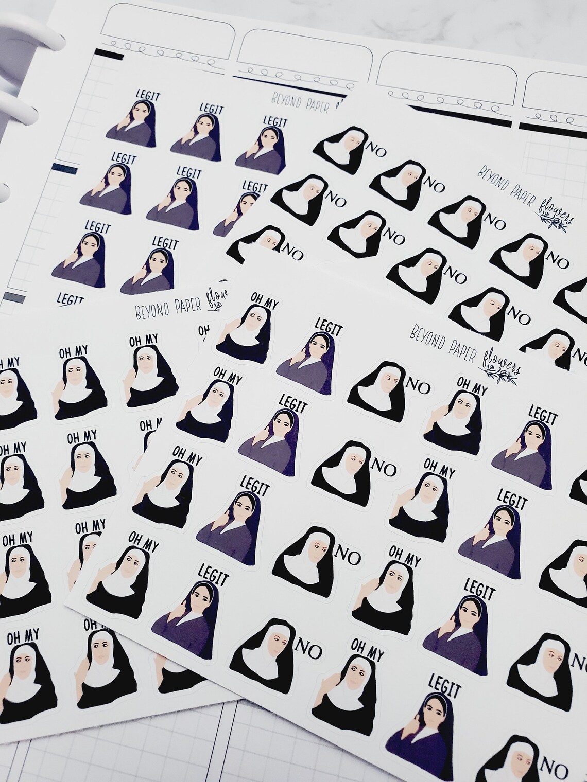Famous Nun Reaction Deco Stickers - Etsy