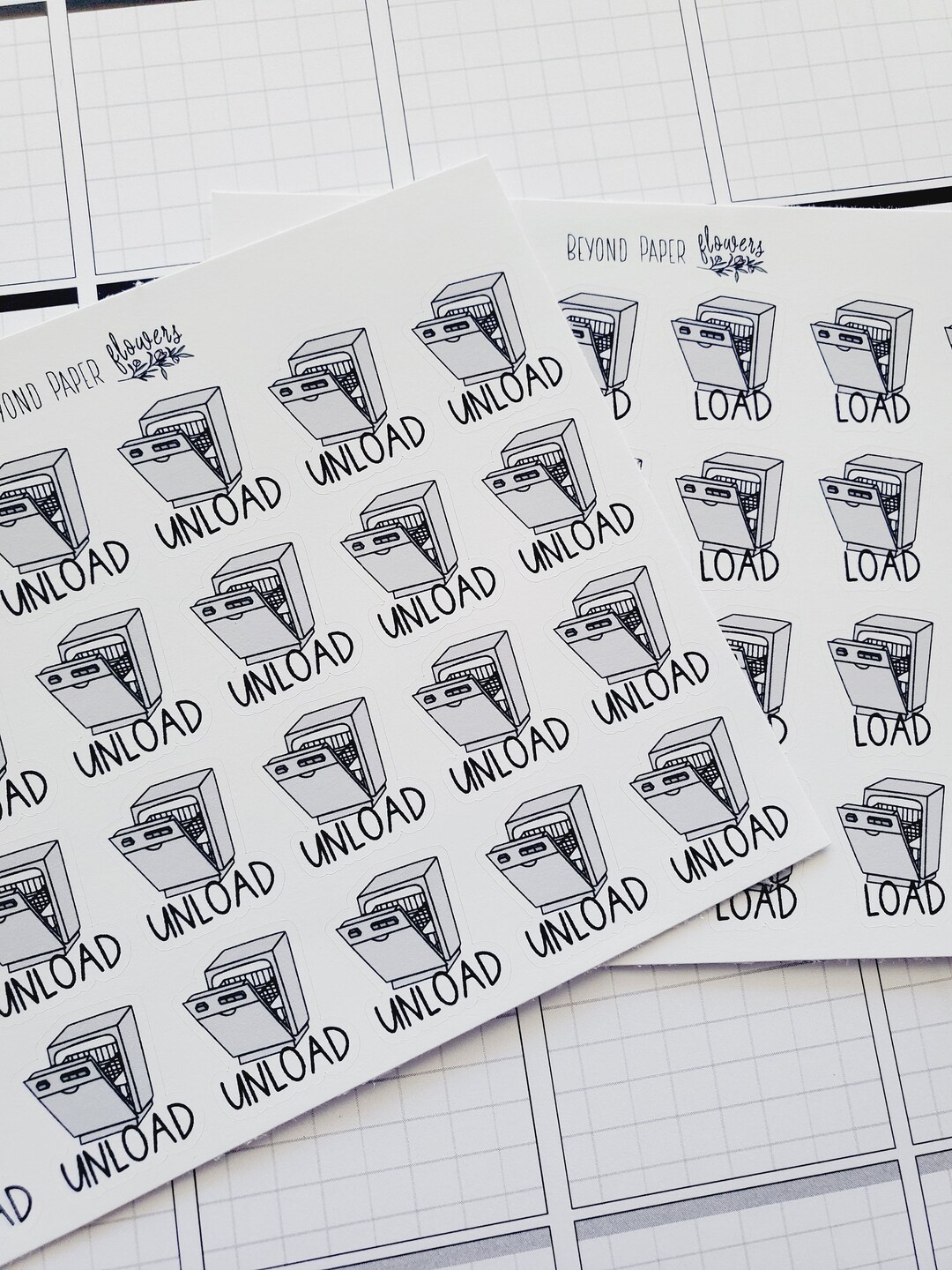 Load and Unload Dishwasher Sticker Sheet - Etsy