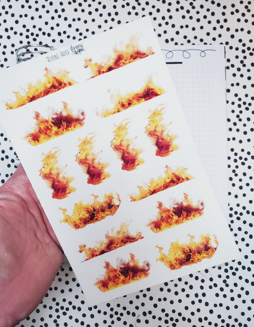 Fire Flames Frosted Clear Deco Stickers - Etsy