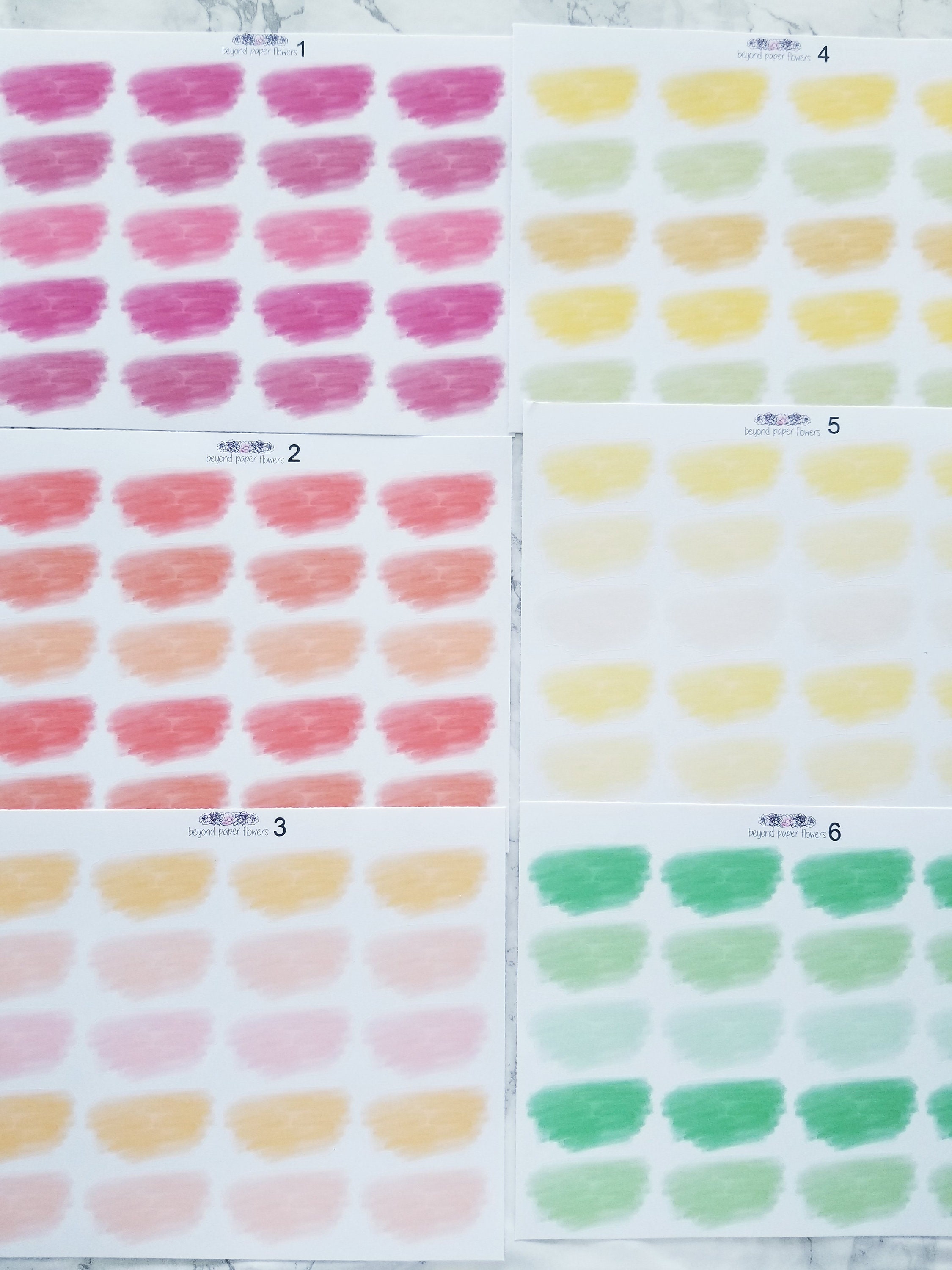 Soft THICC Watercolor Brushstroke Stickers - Etsy
