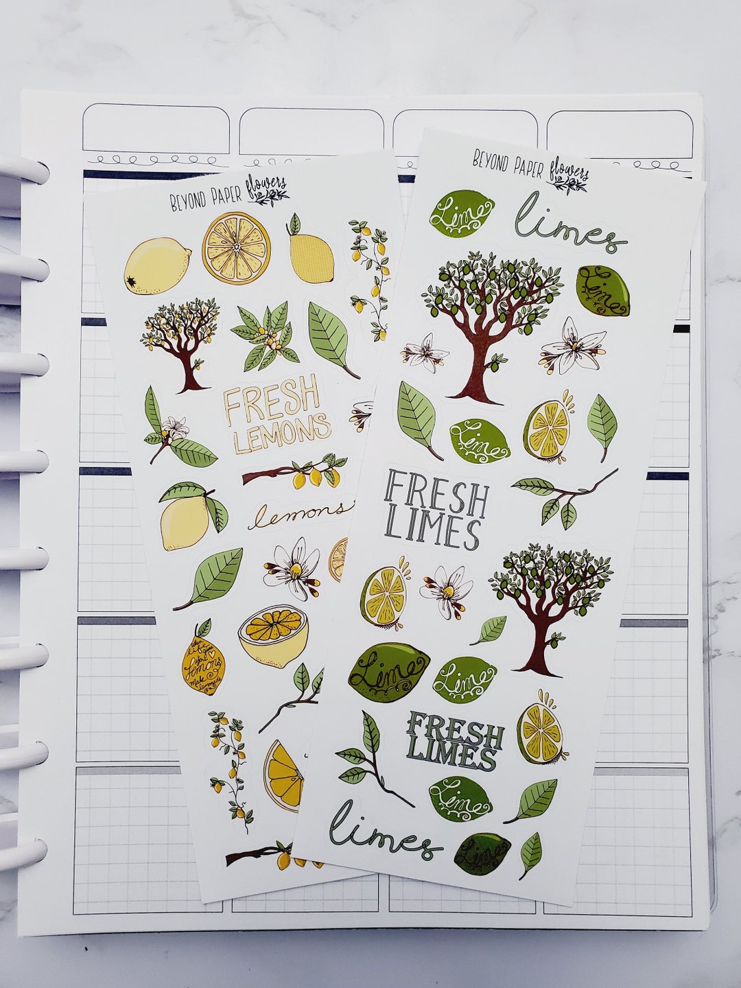 Fresh Lemons and Lime Stickers - Etsy