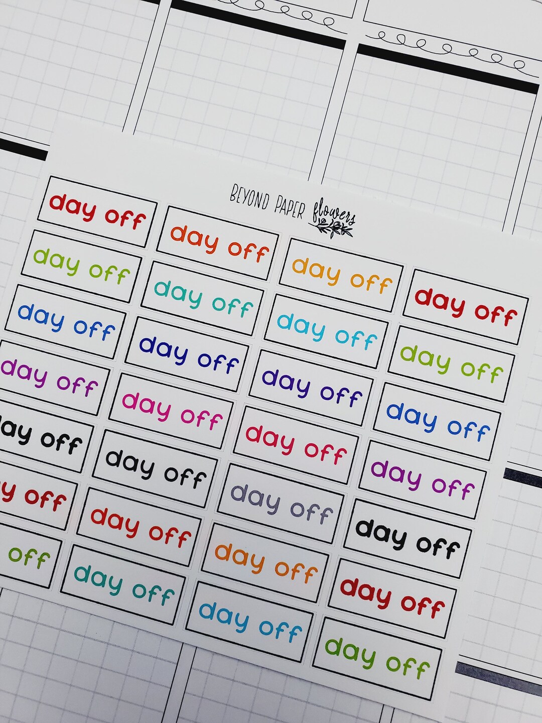 Colored Day off Stickers - Etsy