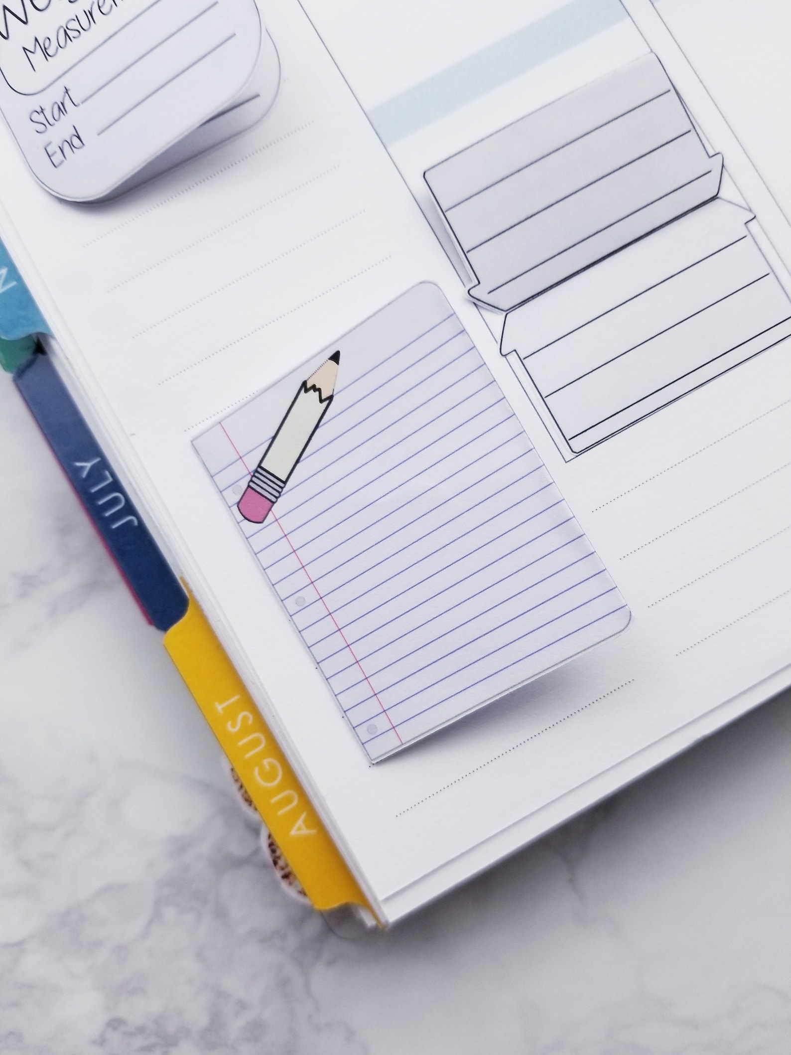 Notebook Paper Foldable Stickers - Etsy