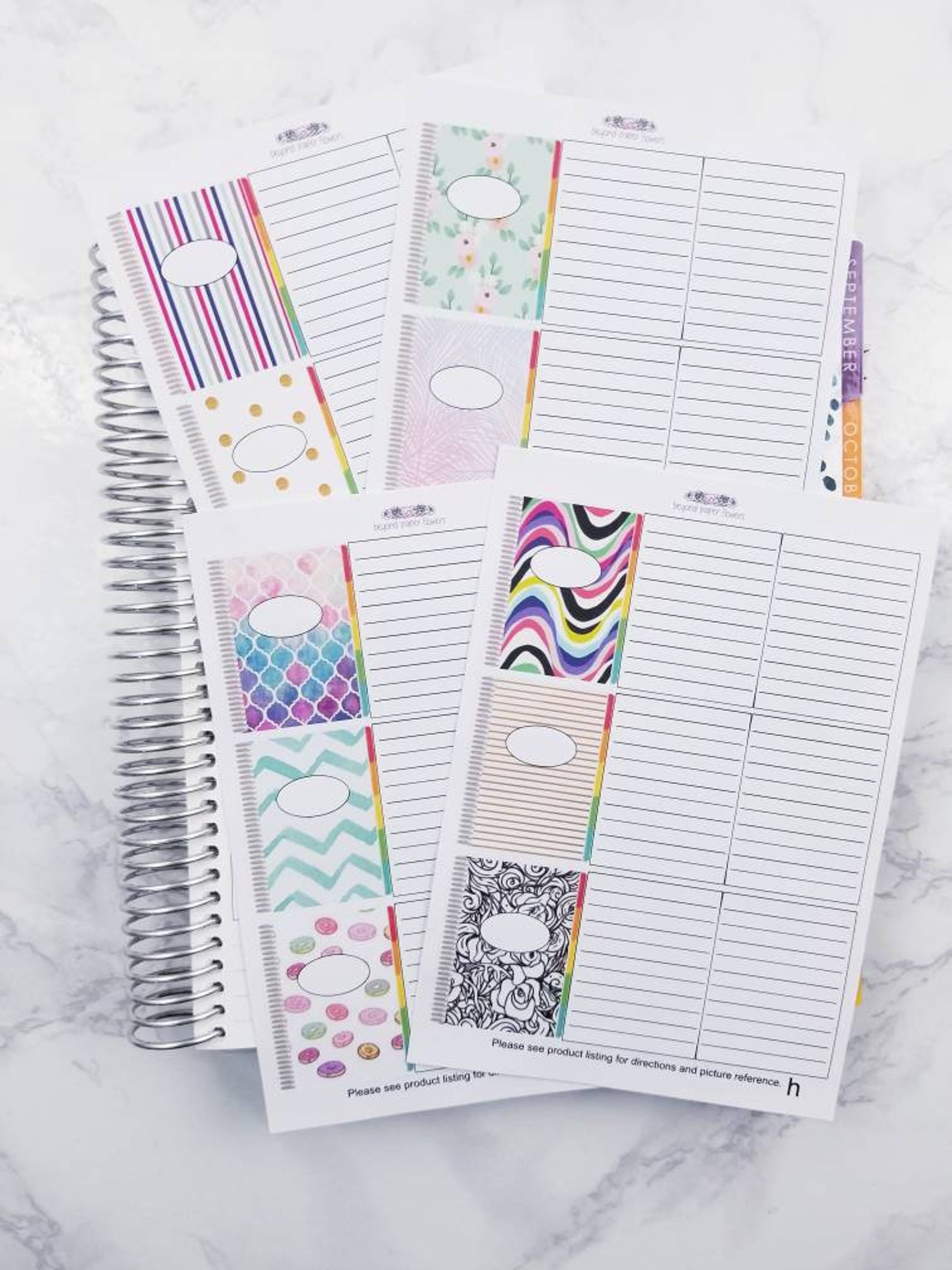 Foldable Planner Sticker E-H - Etsy