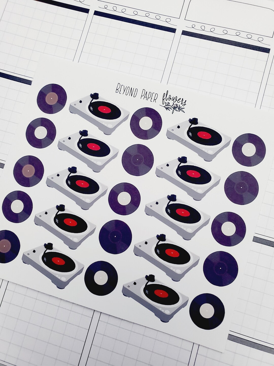 Record Player Mix Deco Sheet - Etsy