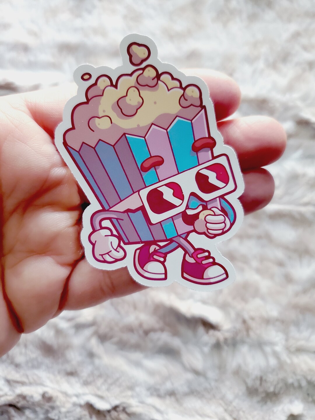 Popcorn Dude Vinyl Sticker Die Cut - Etsy