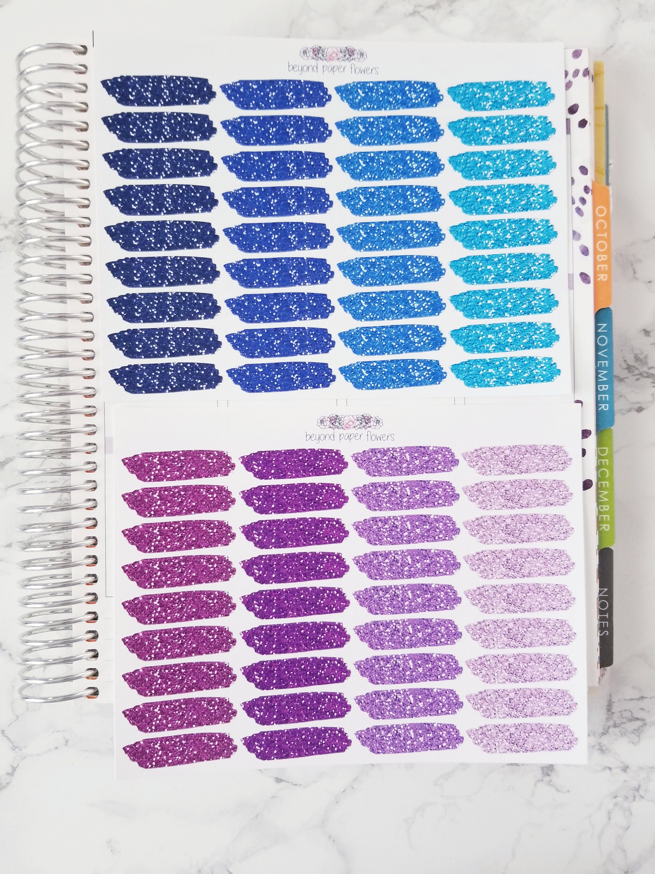 Glittery Brushstroke Stickers not Actual Glitter - Etsy