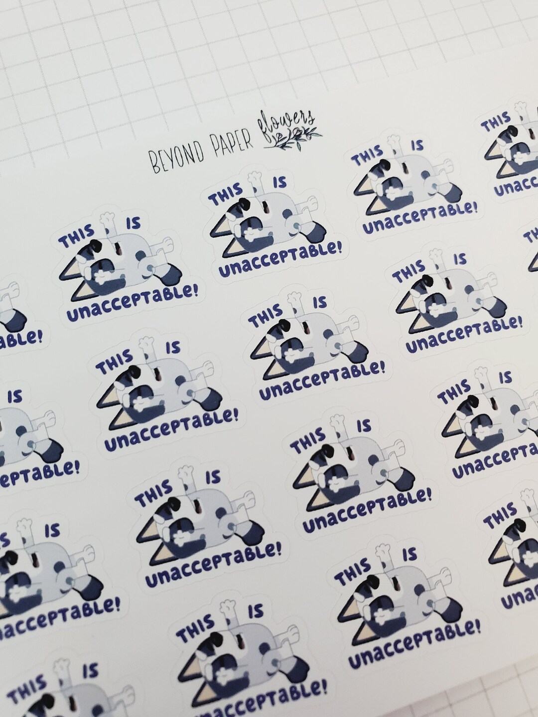 Unacceptable Deco Sticker Sheet - Etsy