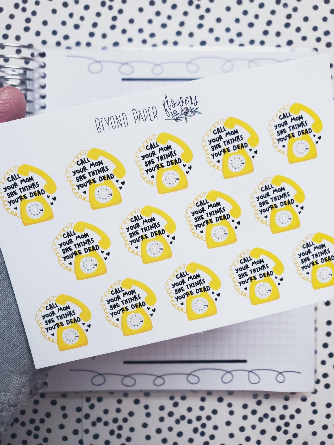 Call Your Mom Phone... Deco Stickers - Etsy