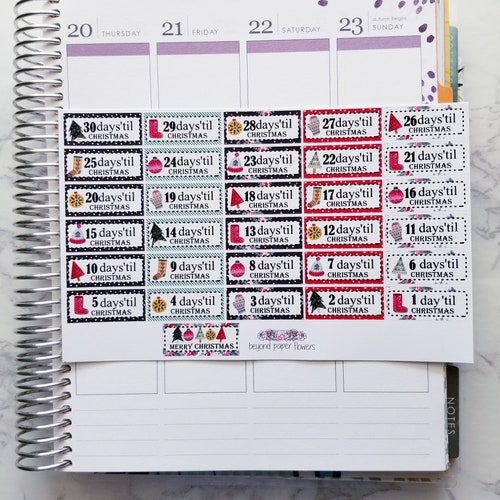 Christmas Star Count Down Stickers - Etsy