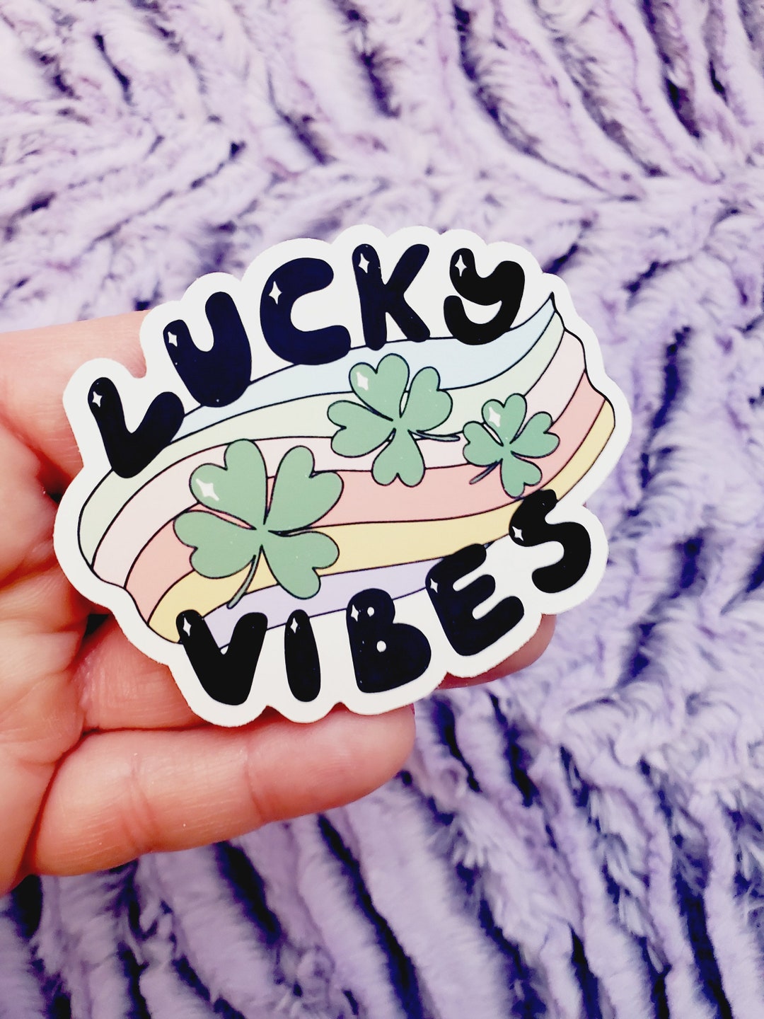 Lucky Vibes Matte Vinyl Sticker Die Cut - Etsy