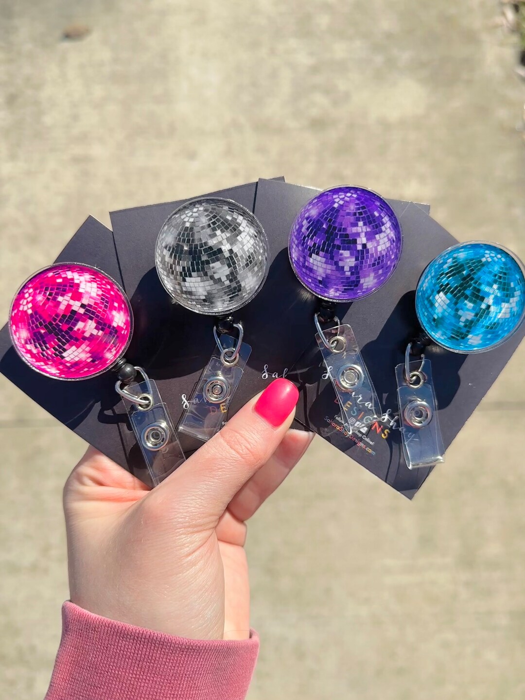 Disco Ball Badge Reel | Cute Badge Reel | Gift for Nurse | Medical ...