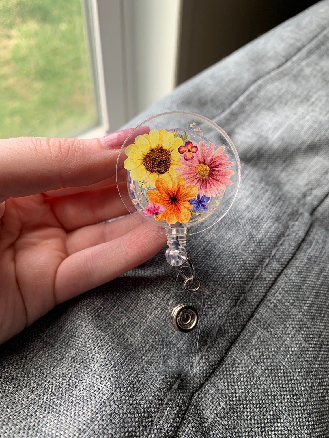 Pressed Flowers Badge Reel Cute Badge Reel Gift for Nurse - Etsy