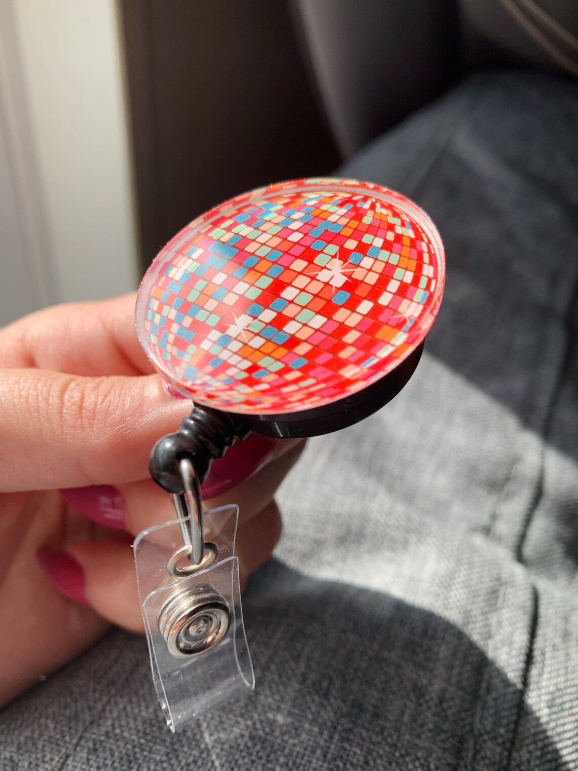Disco Ball Badge Reel | Cute Badge Reel | Gift for Nurse | Medical ...