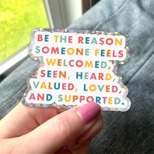 Glitter Be the Reason Sticker | Social Work | Be Kind Colorful Sticker ...