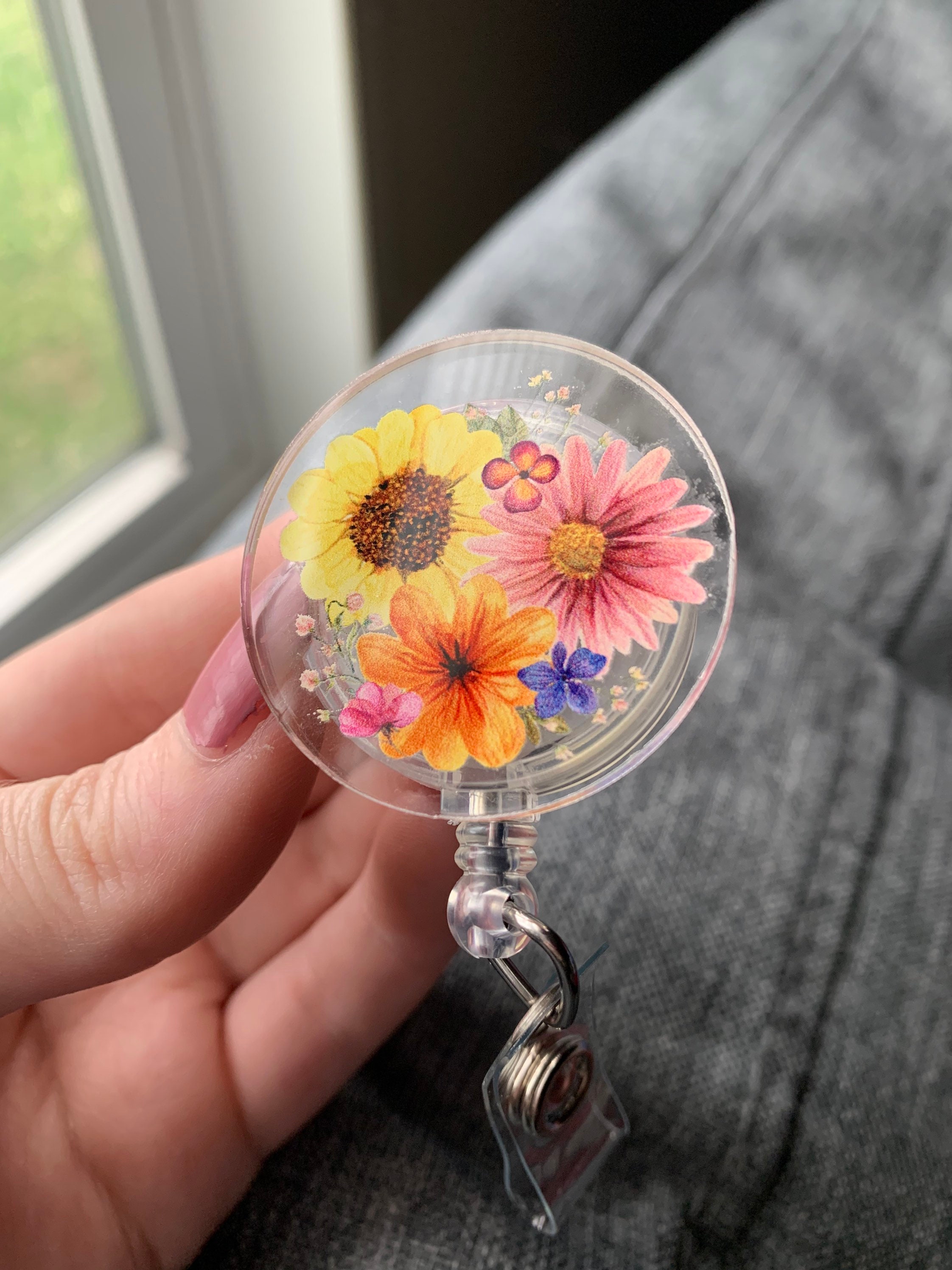 Pressed Flowers Badge Reel Cute Badge Reel Gift for Nurse - Etsy