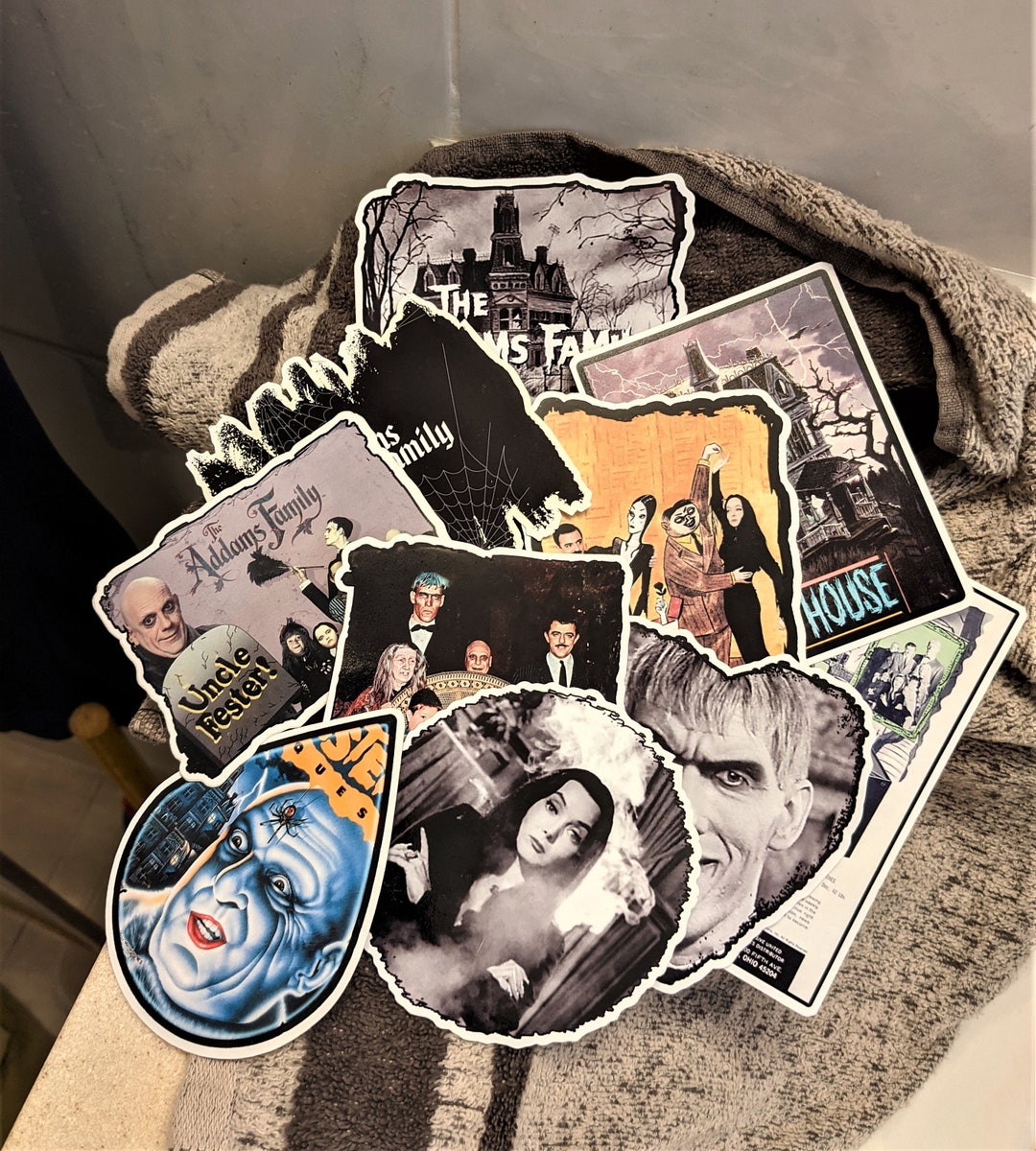 Addams Family Vinyl Stickers Laptop Notebook Guitar Case Water Bottle ...