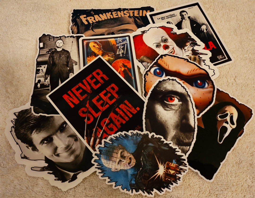 HORROR MOVIE VILLAINS Vinyl Stickers Laptop Notebook Guitar Case Refrig ...