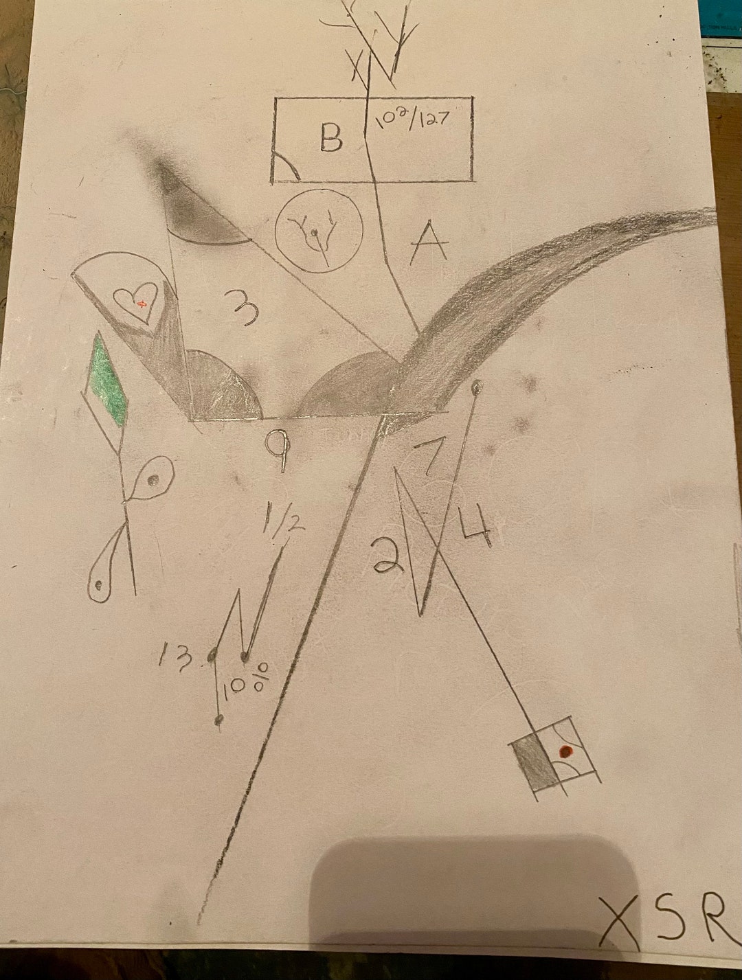 Number 4 Pencil Drawing Abstract Art - Etsy