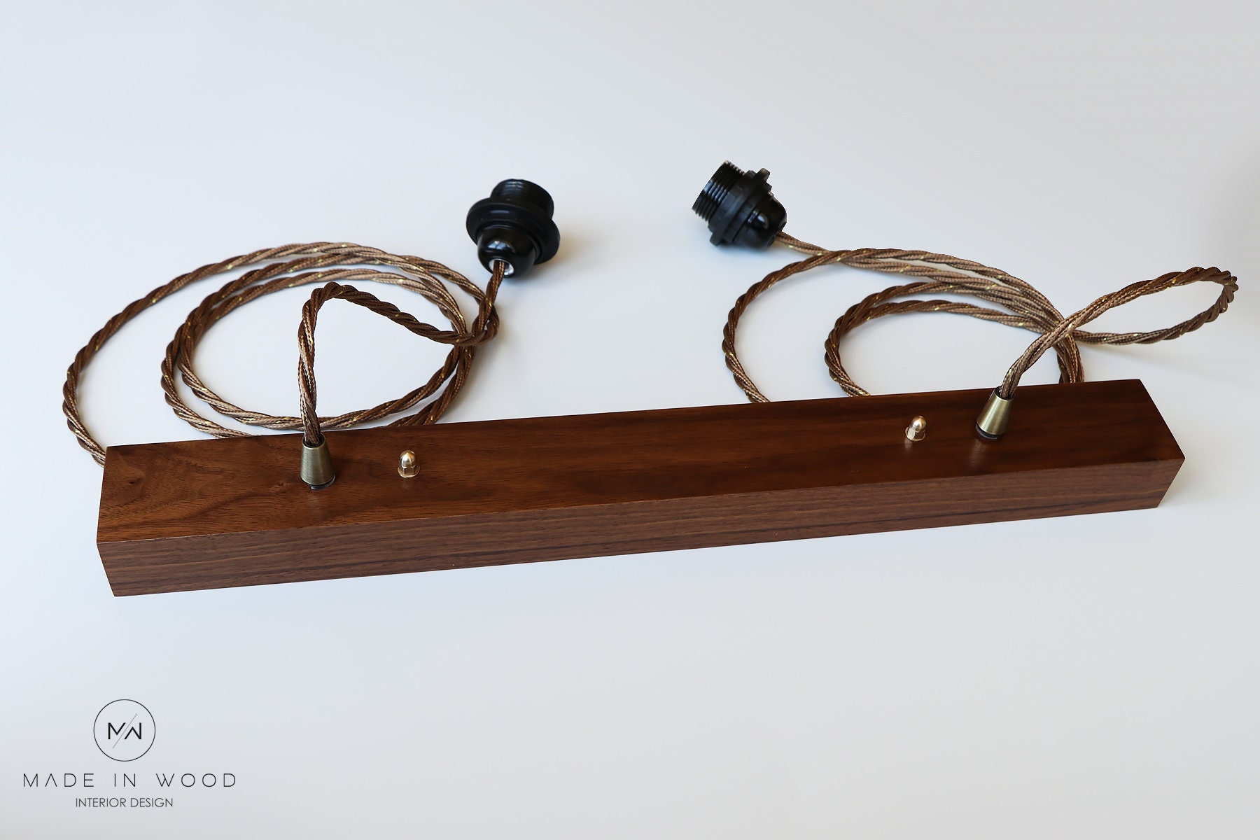 Walnut & Ash Wood Chandelier, Modern Kitchen Island Lighting - Etsy