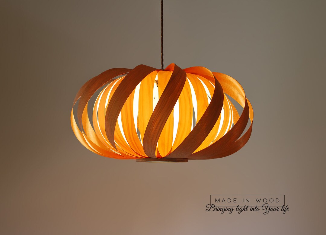 Ceiling Lamp From Oak and Birch. Pendant Light - Modern and Natural ...