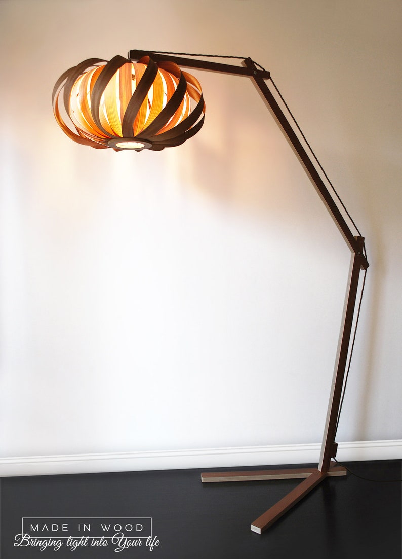 Floor lamp from wood. Modern arch style design. | Etsy