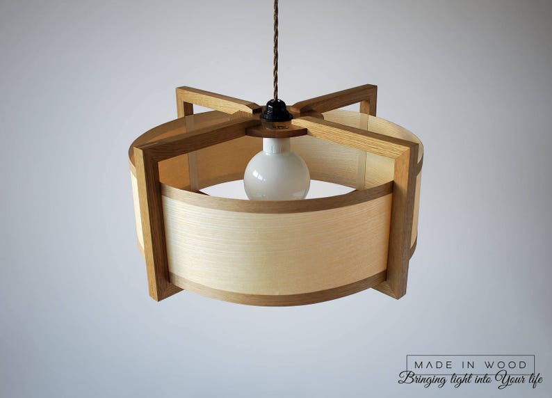 Ceiling Light From Wood - Oak and Ash Veneer. Modern and Natural ...