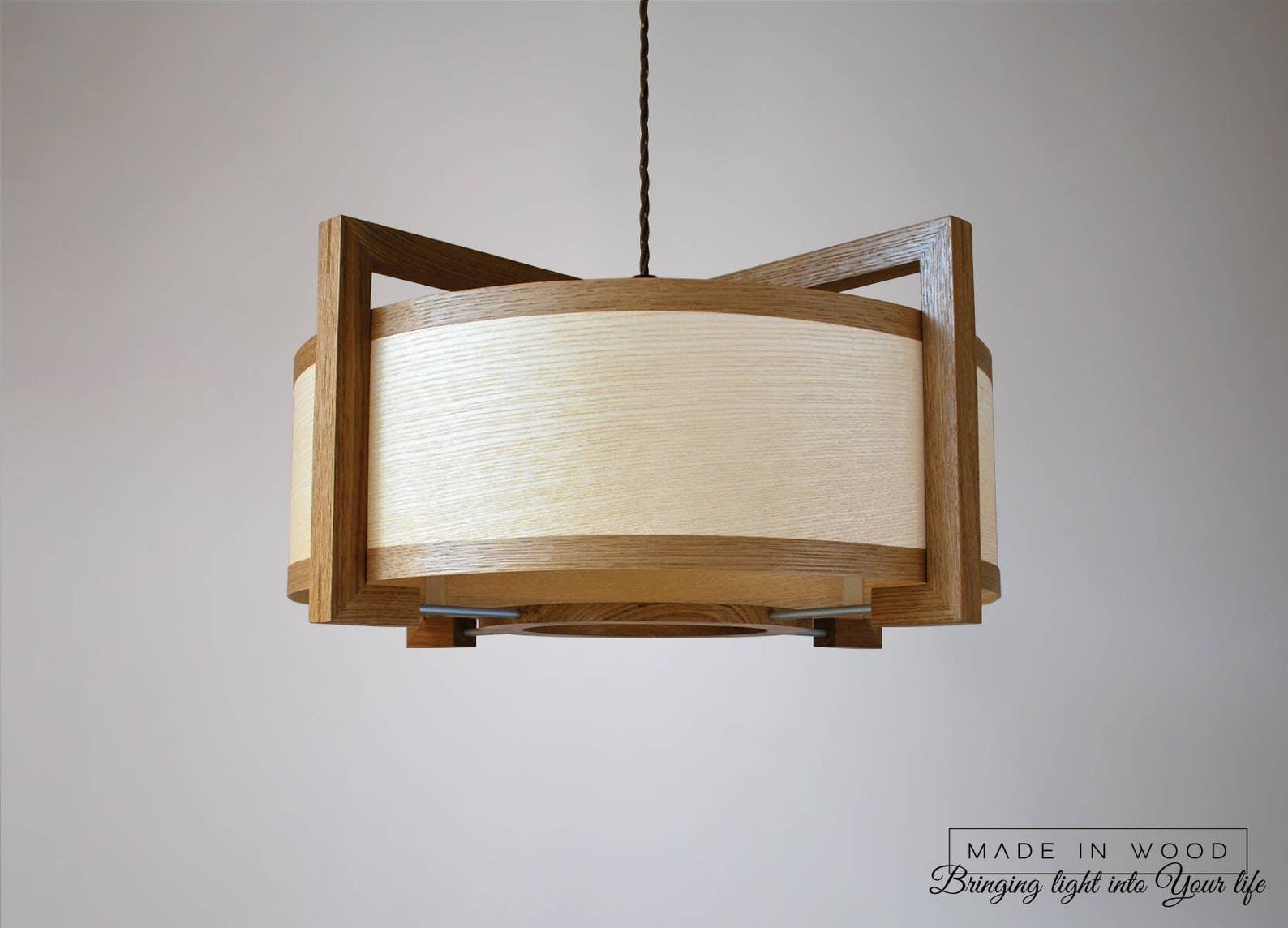 Ceiling Light From Wood Oak and Ash Veneer. Modern and | Etsy