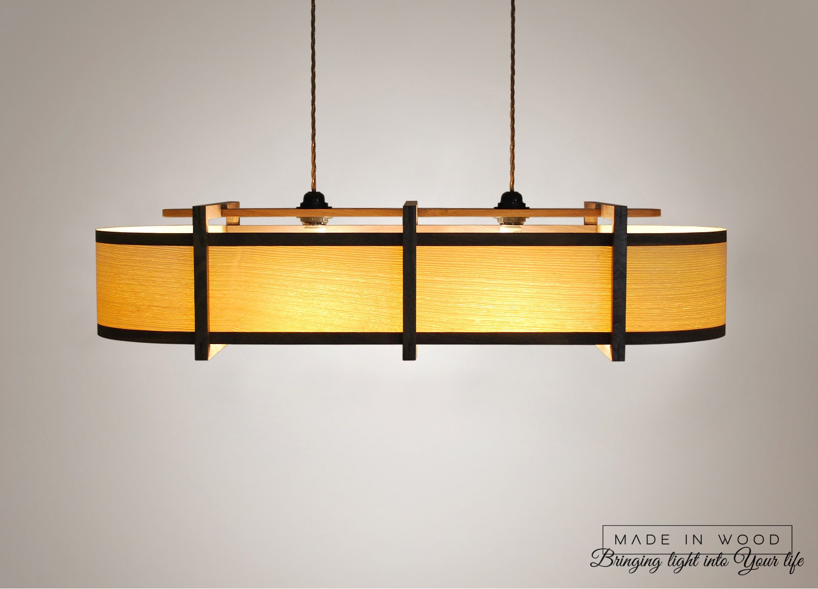 Walnut & Ash Wood Chandelier, Modern Kitchen Island Lighting - Etsy