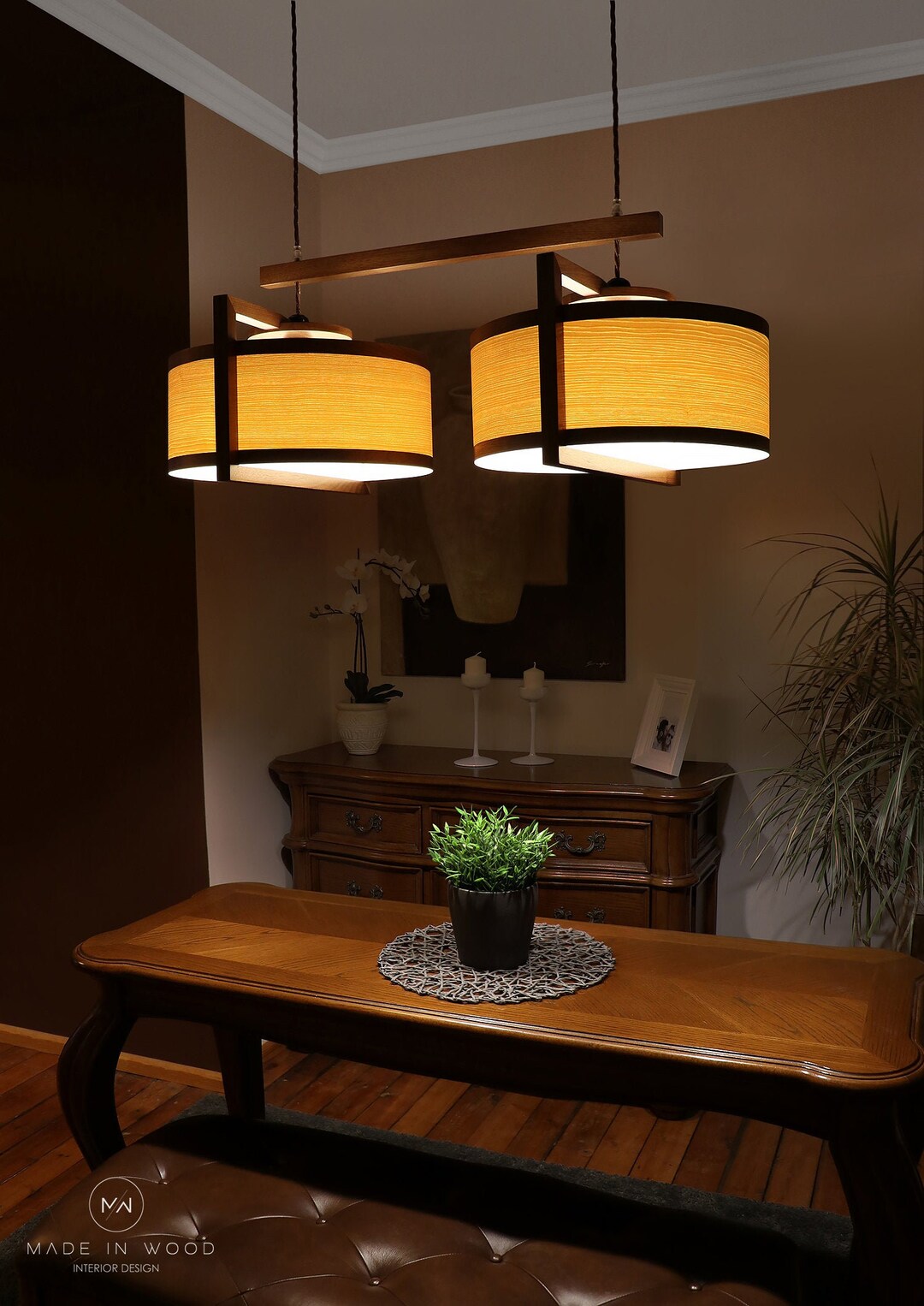 Ceiling Light From Wood. Ideal in Kitchen or Over Table. - Etsy