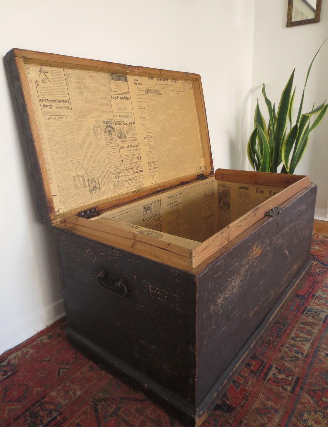 Rare Antique Painted Blanket Box - Etsy