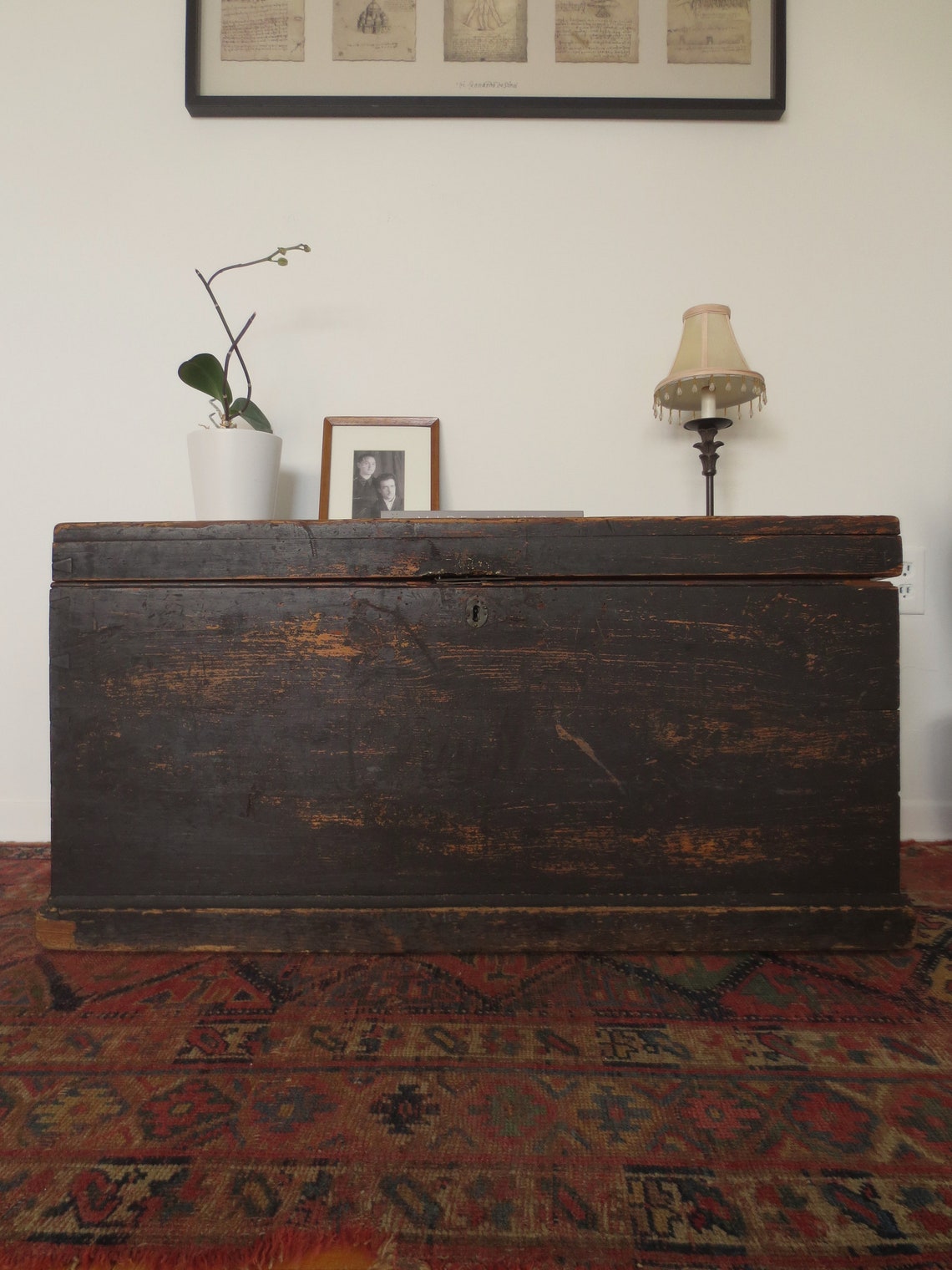 Rare Antique Painted Blanket Box - Etsy
